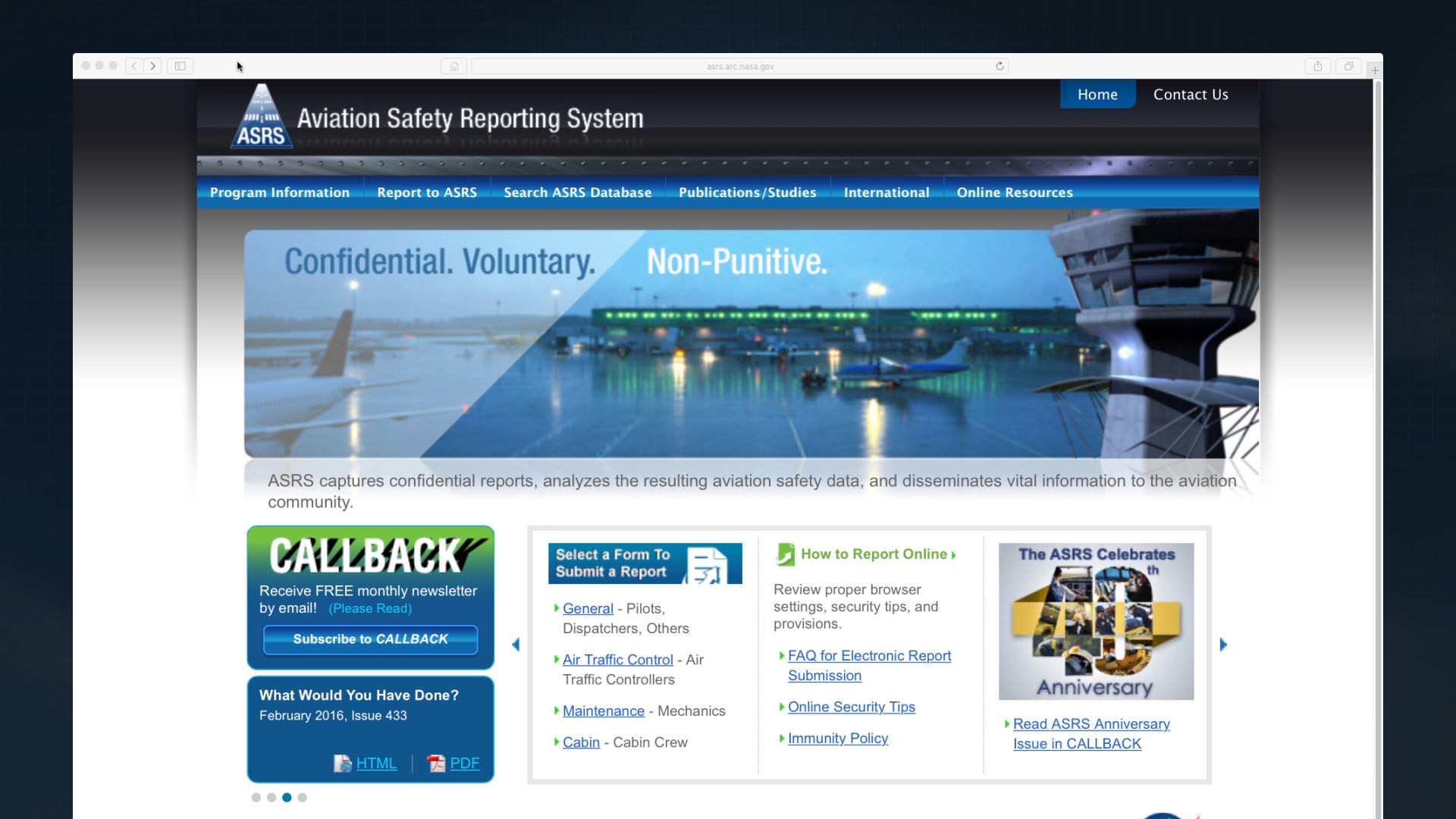 Video tip: Aviation Safety Reporting System (the NASA form) : Flight ...