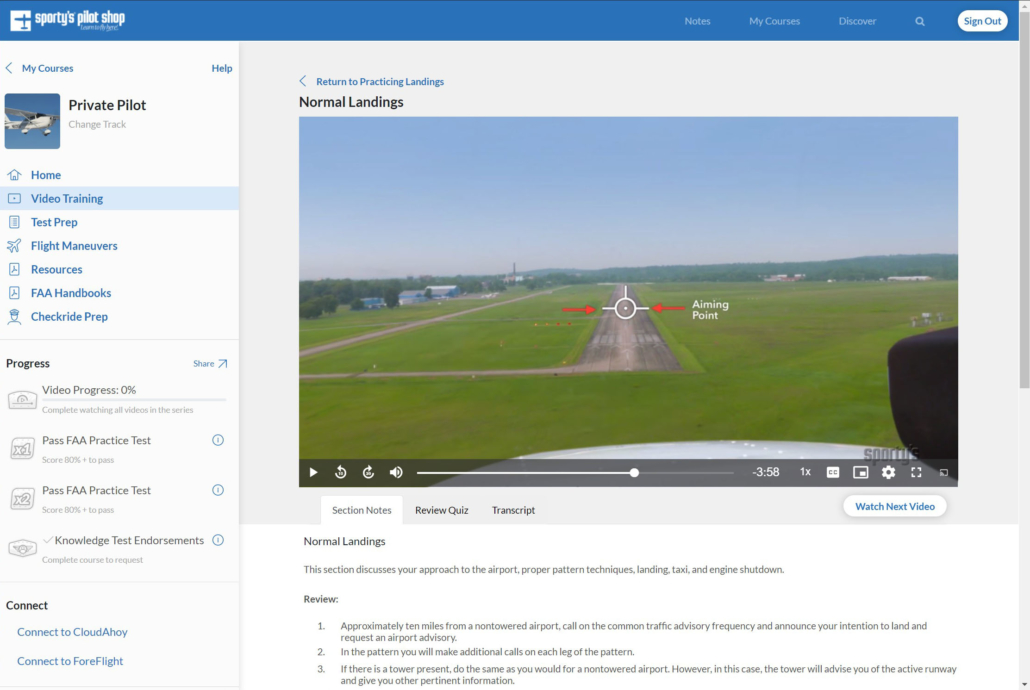 Sporty's Learn to Fly Course : Flight Training Central